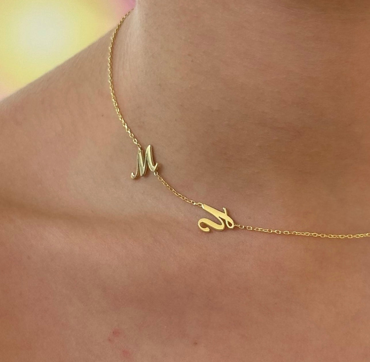 Side letter necklace store